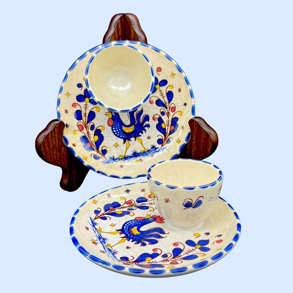 PV Deruta | Dining | 2 Vintage Pv Peasant Village Rooster Egg Cup And ...